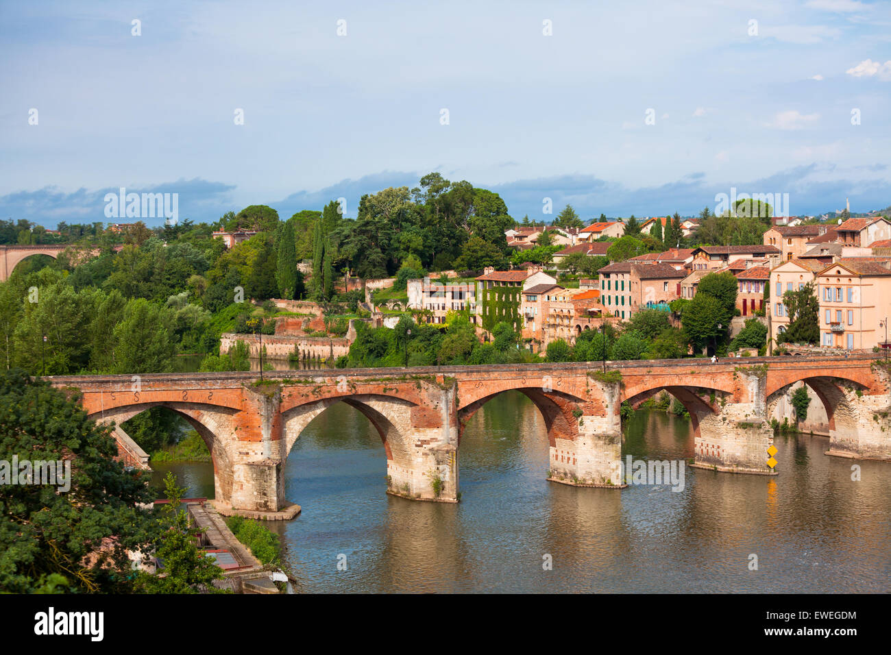 View of the August bridge in Albi, France. Horizontal shot Stock Photo ...