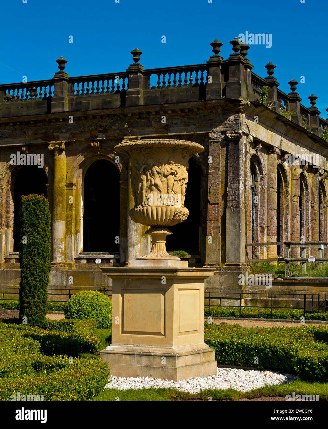 The remains of Trentham Hall an Italianate country house in the grounds ...