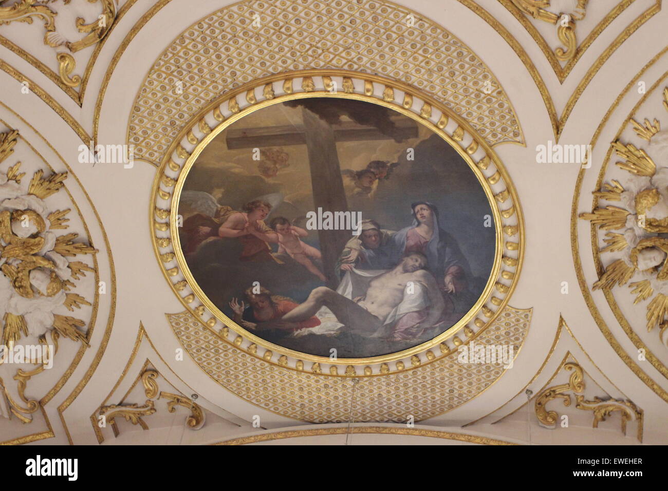 Artwork painting of the ceiling of the church Stock Photo - Alamy