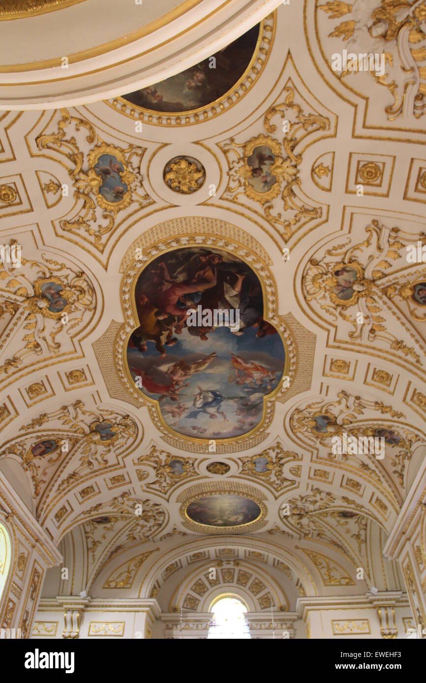 Artwork painting of the ceiling of the church Stock Photo - Alamy