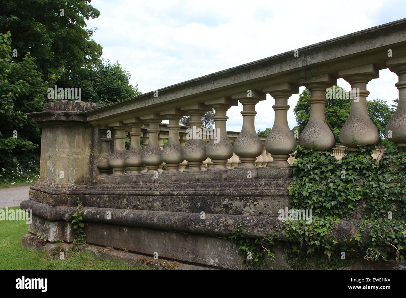 Beautiful stately mansion destroyed by fire surrounded by a stone ...