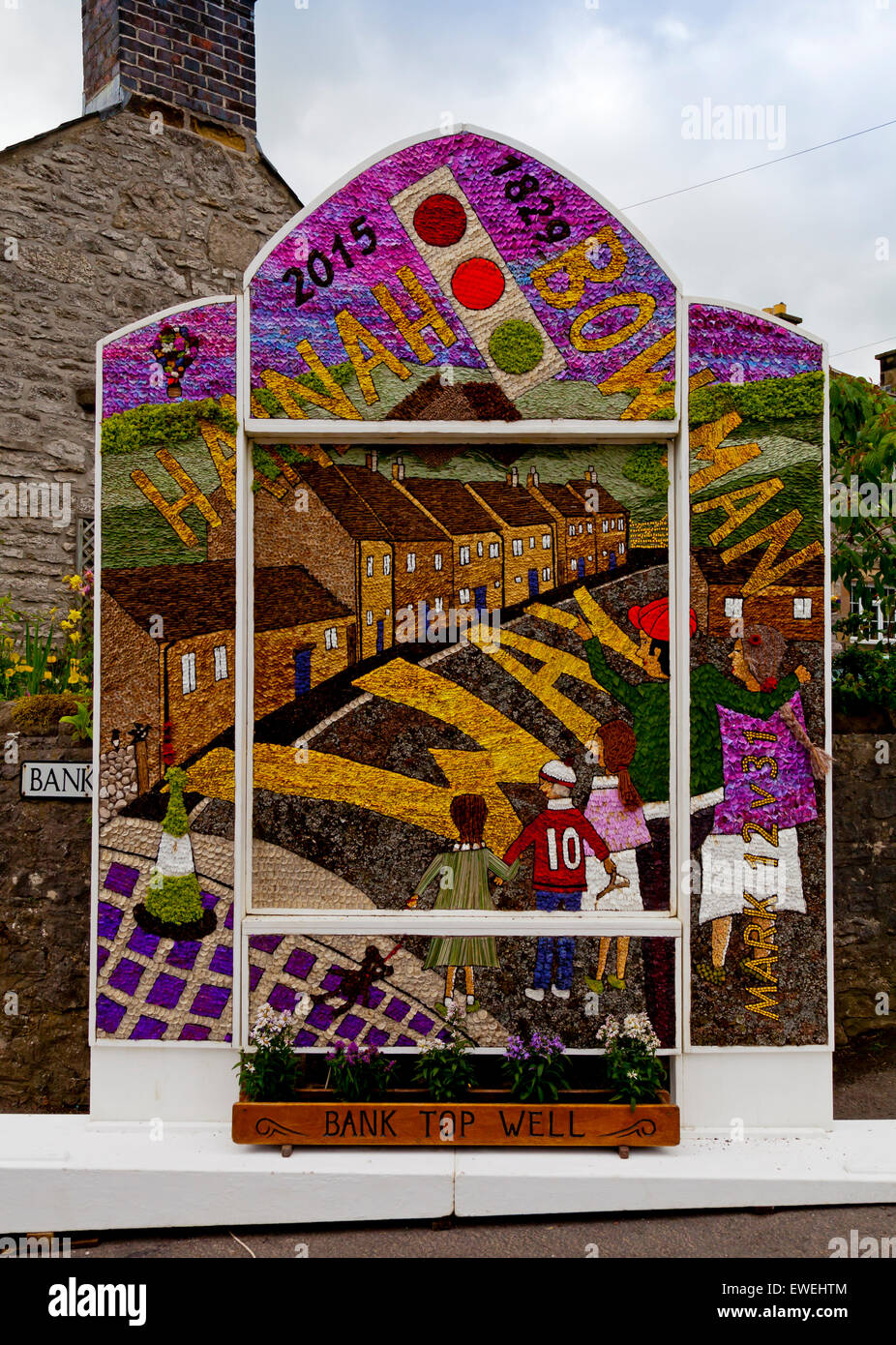 Well Dressing in Youlgreave Peak District Derbyshire England UK a local ...