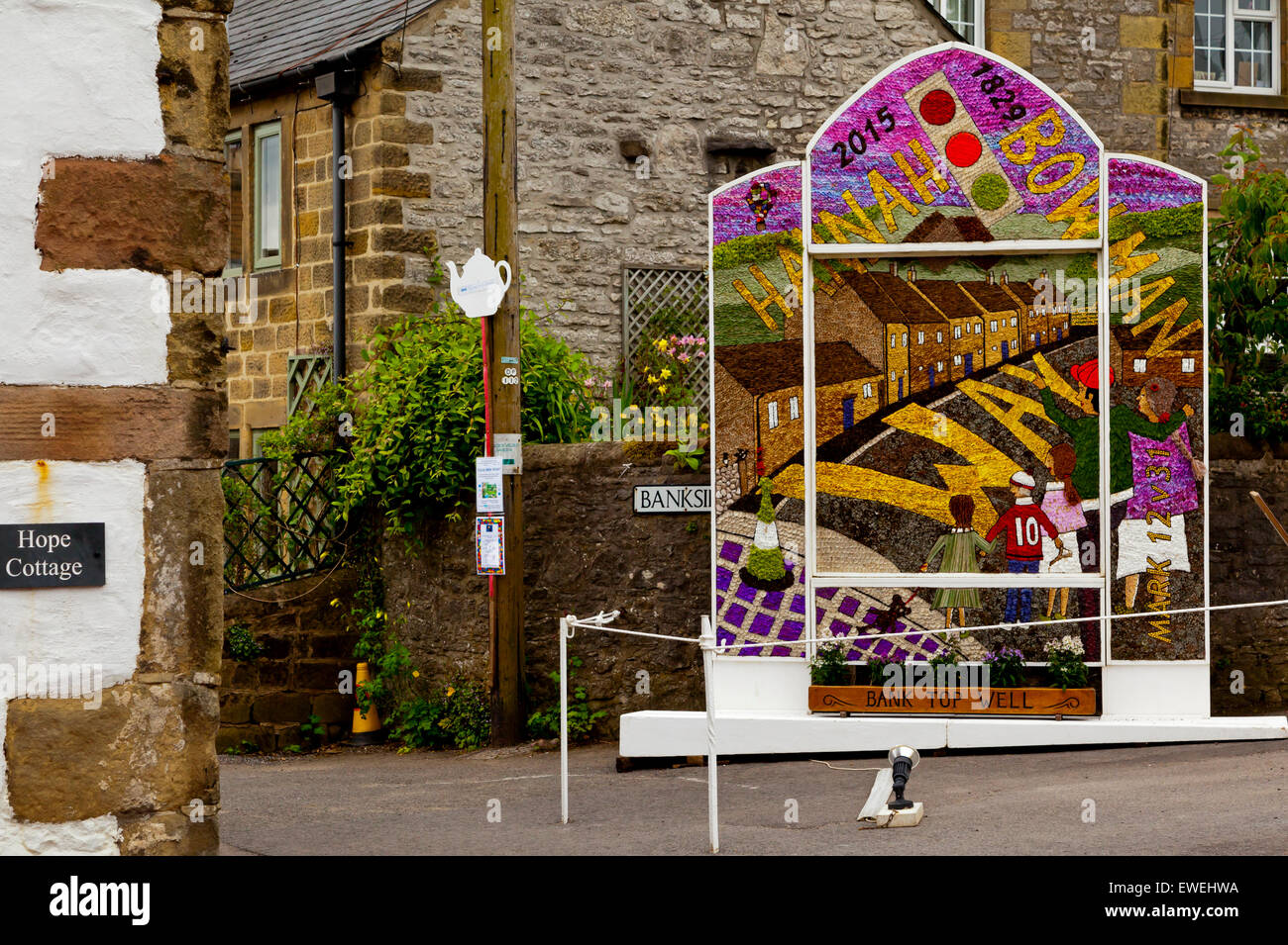 Well Dressing in Youlgreave Peak District Derbyshire England UK a local ...