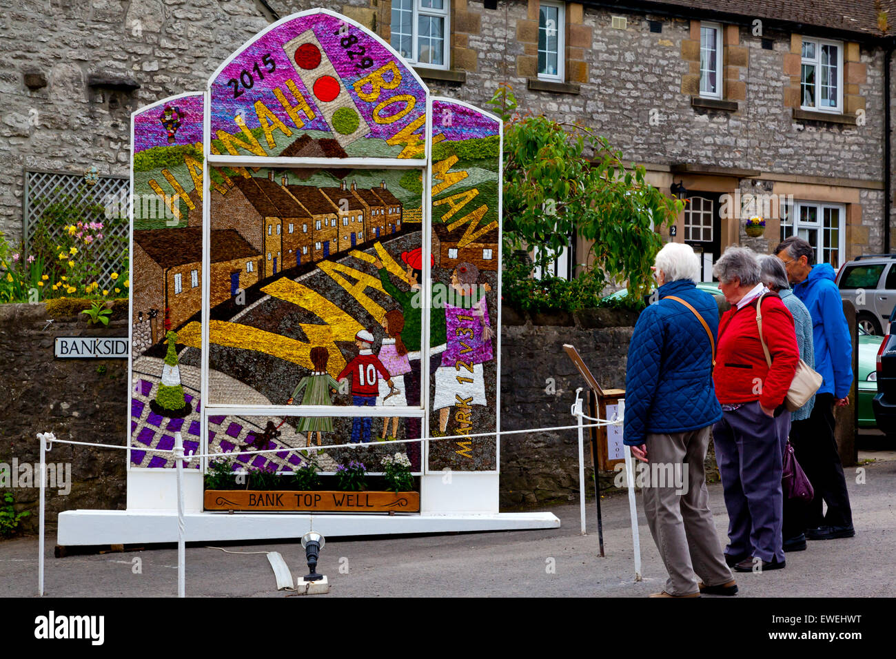 Well Dressing in Youlgreave Peak District Derbyshire England UK a local ...