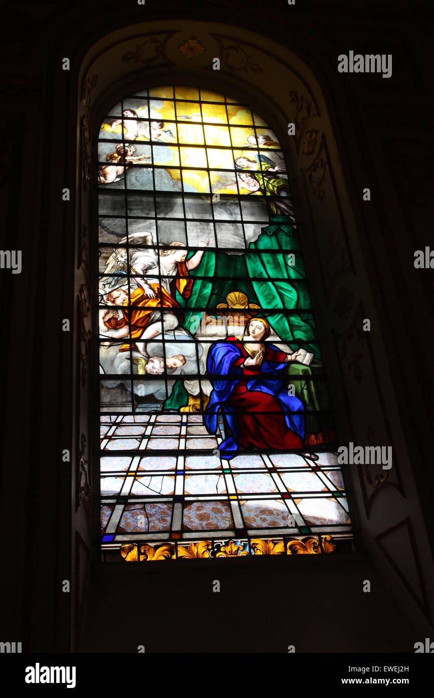 Stained Glass window beautiful colours Stock Photo - Alamy