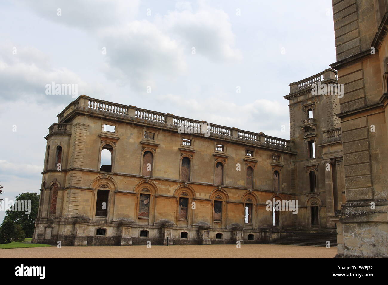 Beautiful stone built Stately Mansion destroyed by fire Stock Photo - Alamy