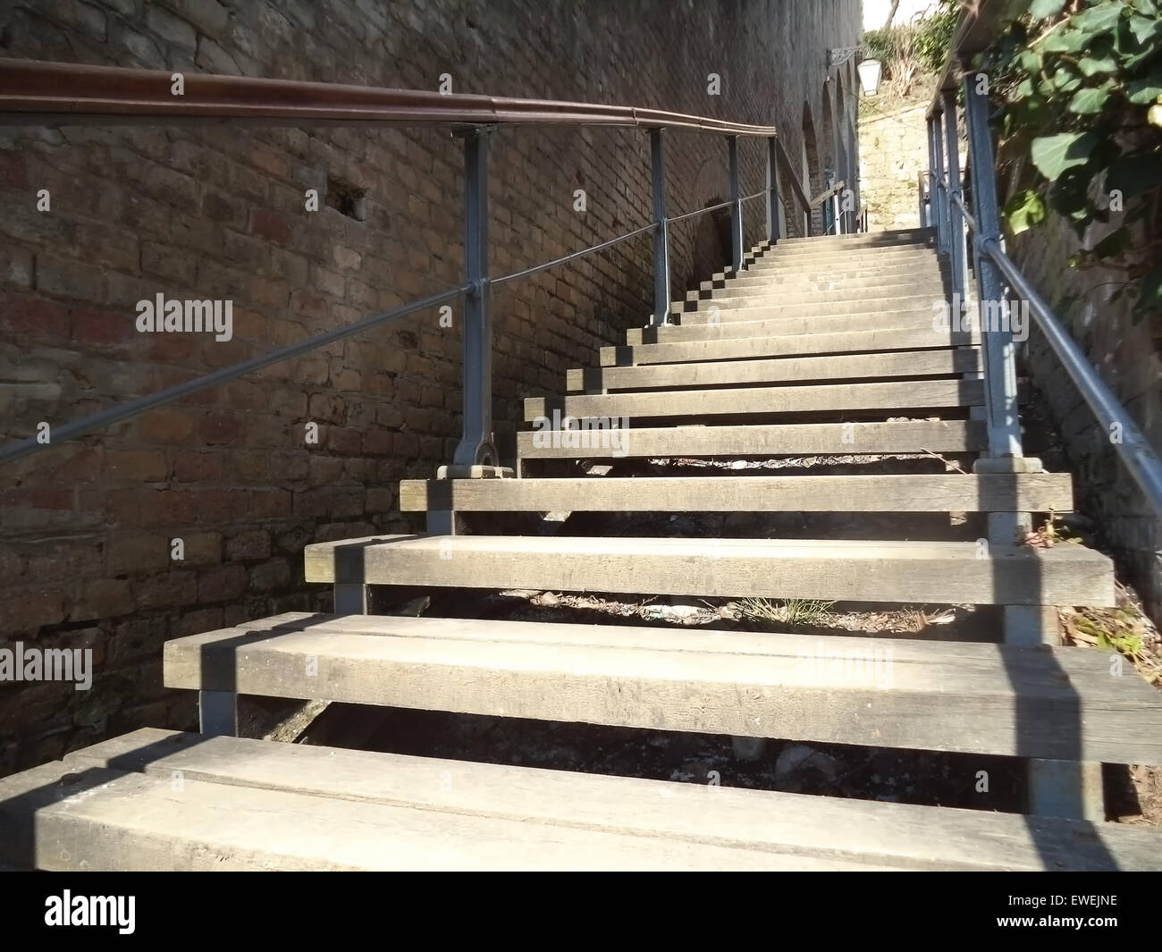 Long narrow old stairs Stock Photo - Alamy