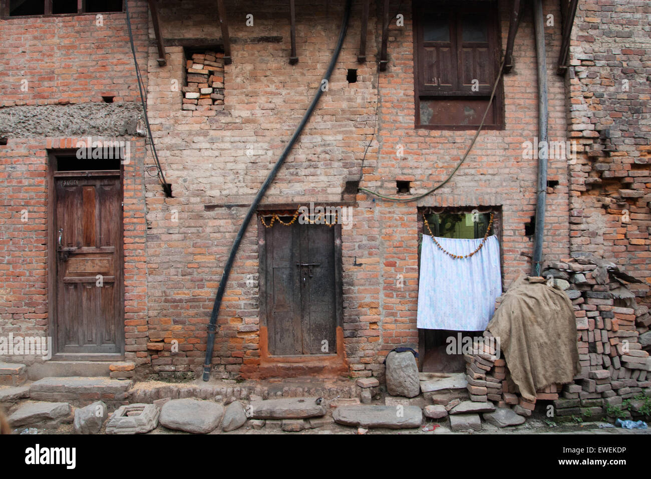 A brick house in Bhaktapur, Nepal Stock Photo - Alamy