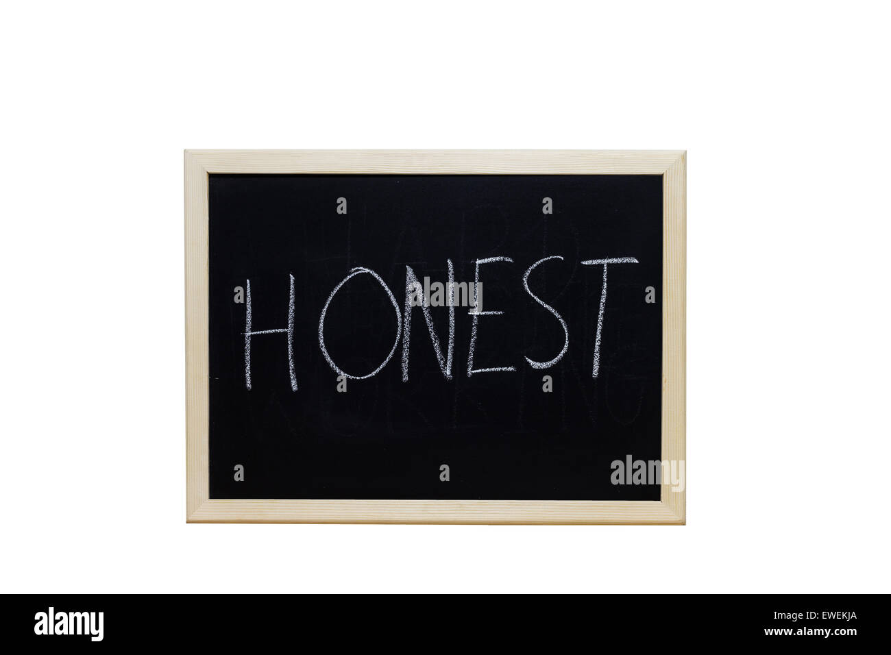 HONEST written with white chalk on blackboard Stock Photo - Alamy