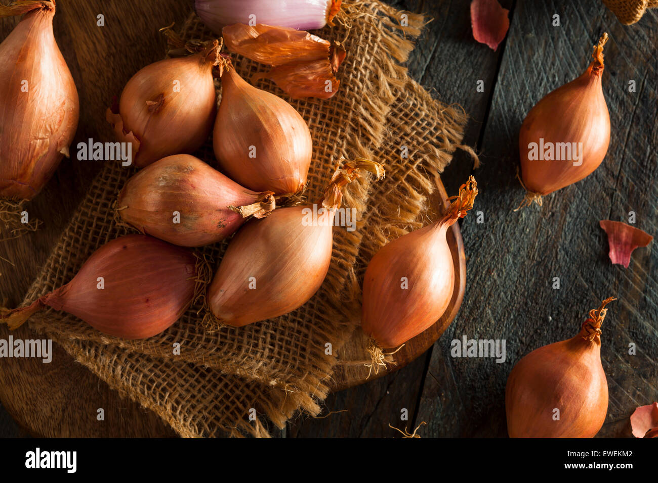 Raw Organic Spicy Shallots on a Background Stock Photo - Alamy