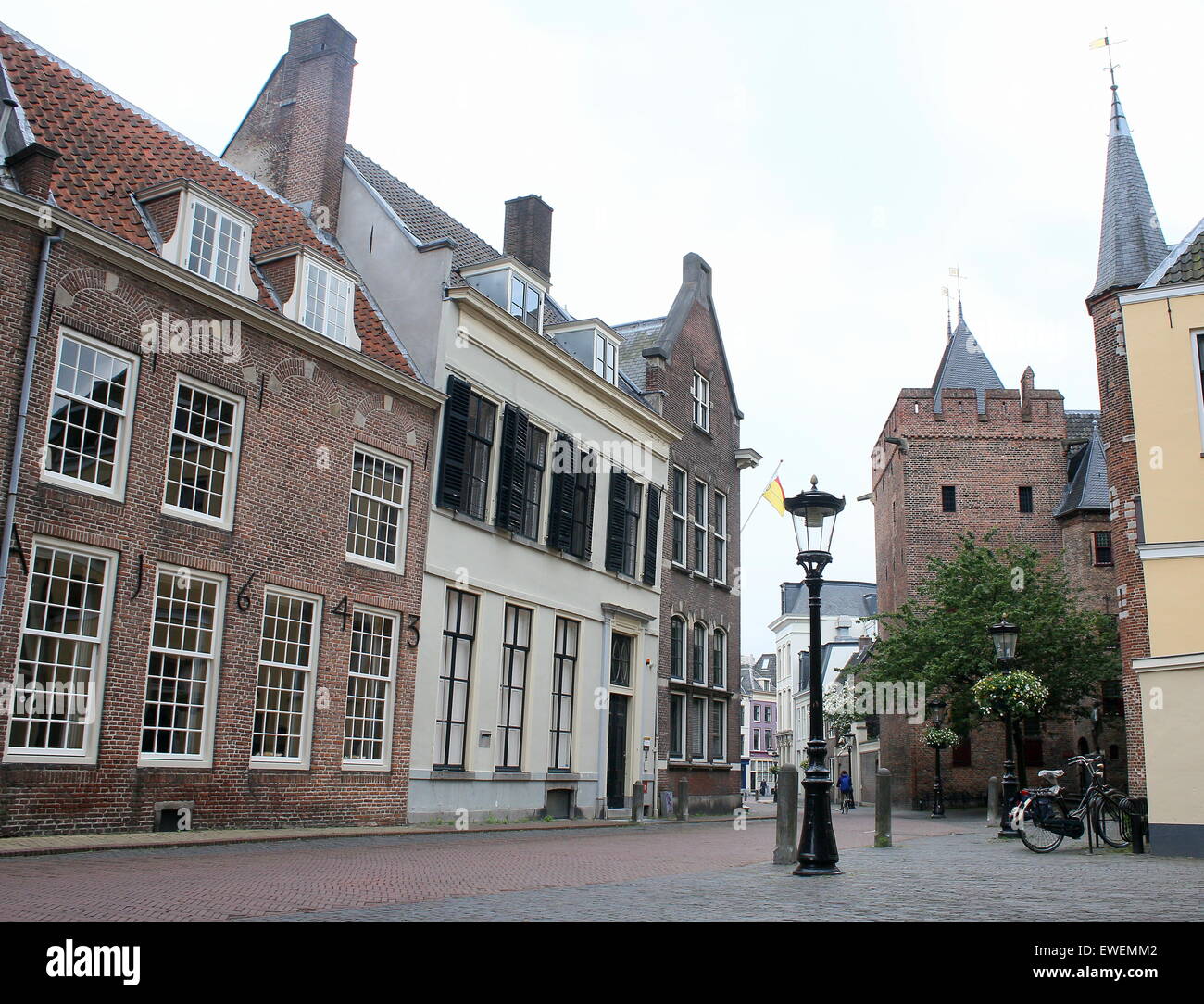 Historic Medieval Achter de Dom street with monumental Kapittelhuis ...