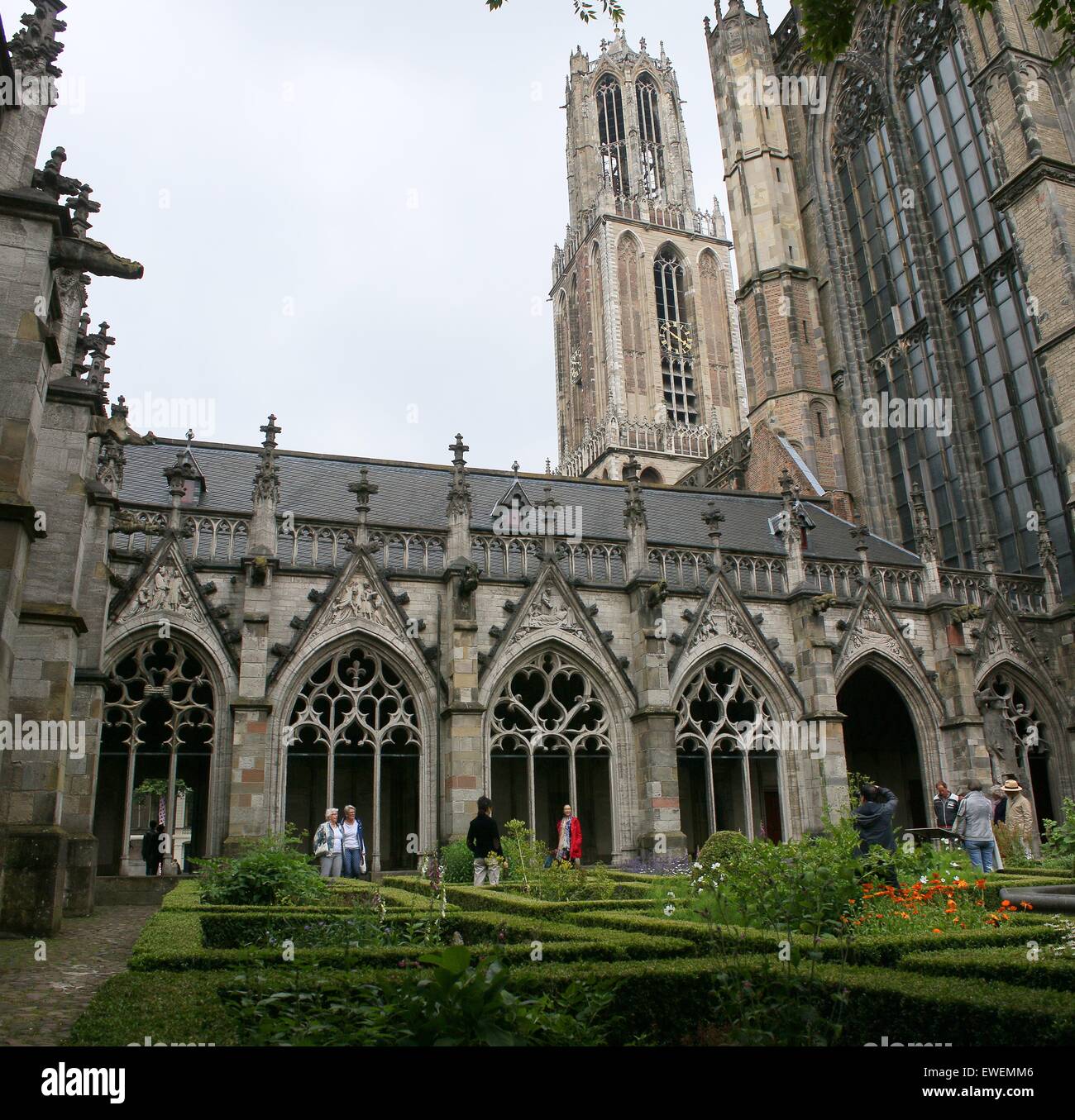Inner courtyard (Pandhof) of the Gothic Dom church, Utrecht, The ...