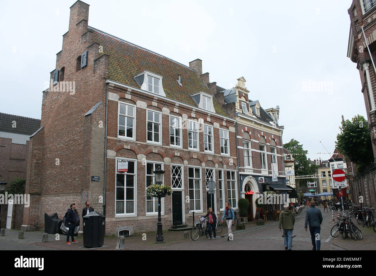 Monumental buildings at Wed Street, historical center of Utrecht, The ...