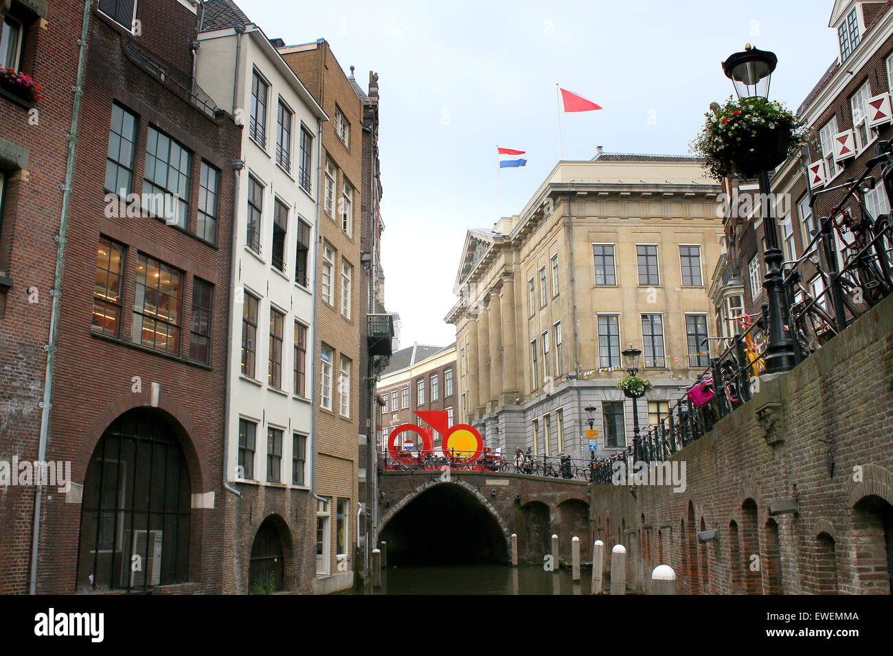 Centre of Utrecht, The Netherlands with City Hall. Preparing for the ...