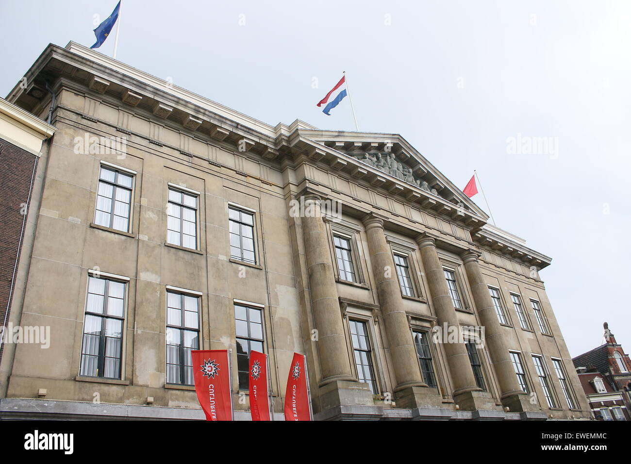 Neo-Classical facade of the 19th century Utrecht City Hall (Stadhuis ...