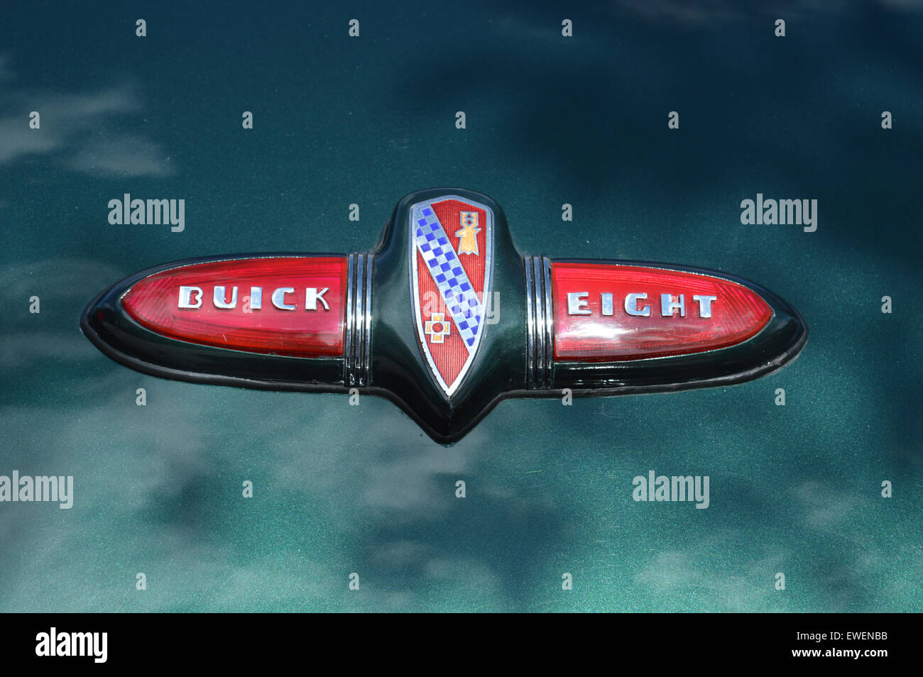The rear trunk emblem on a 1940 Buick Stock Photo - Alamy