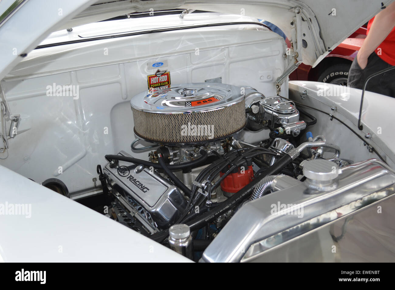A 289 Ford engine installed in a restored 1940s Ford car Stock Photo ...