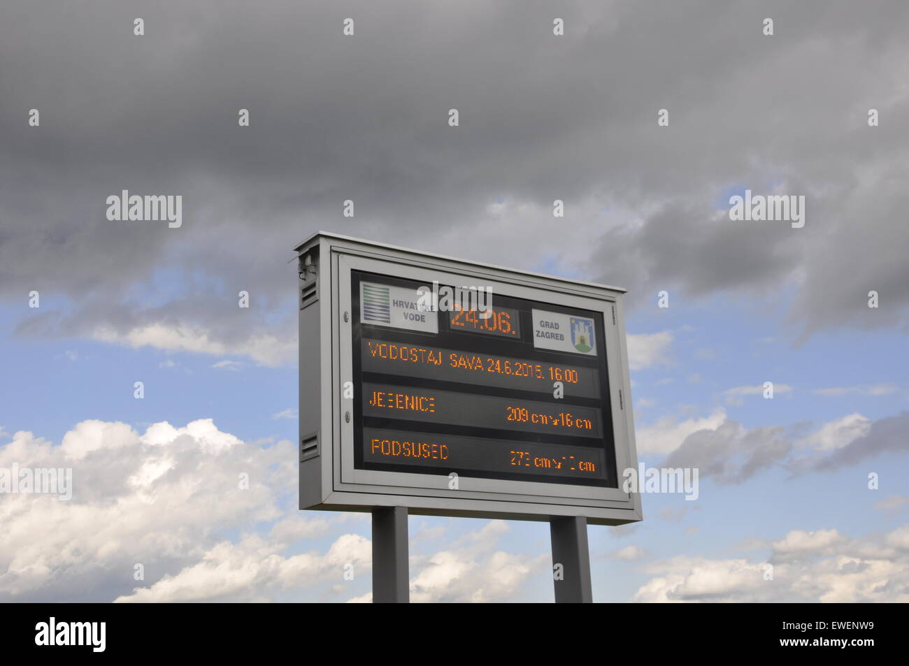 River Sava water level screen Stock Photo - Alamy