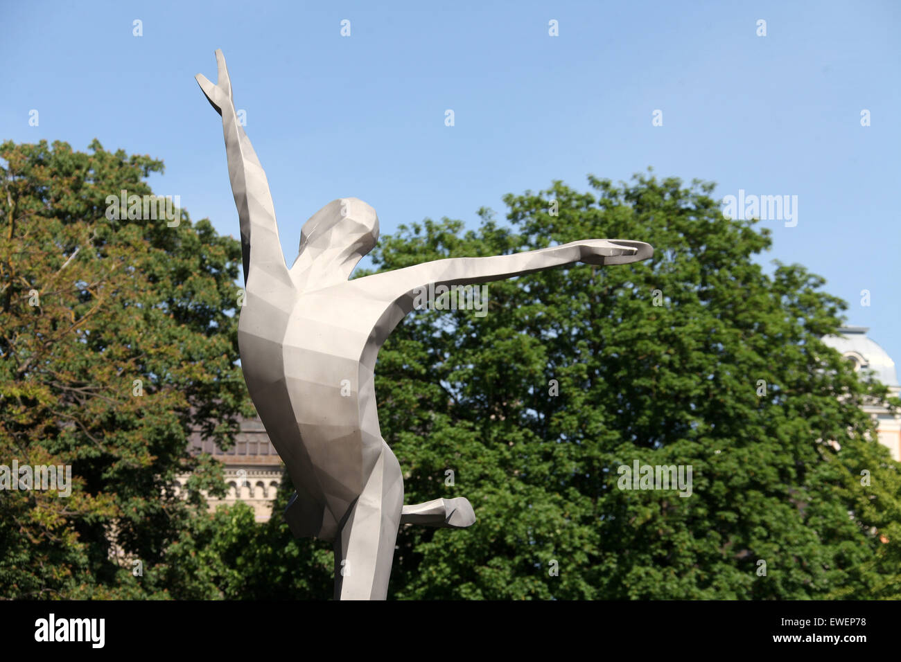 Statue of the famous Soviet Latvian ballet dancer Maris Rudolfs Leipa ...