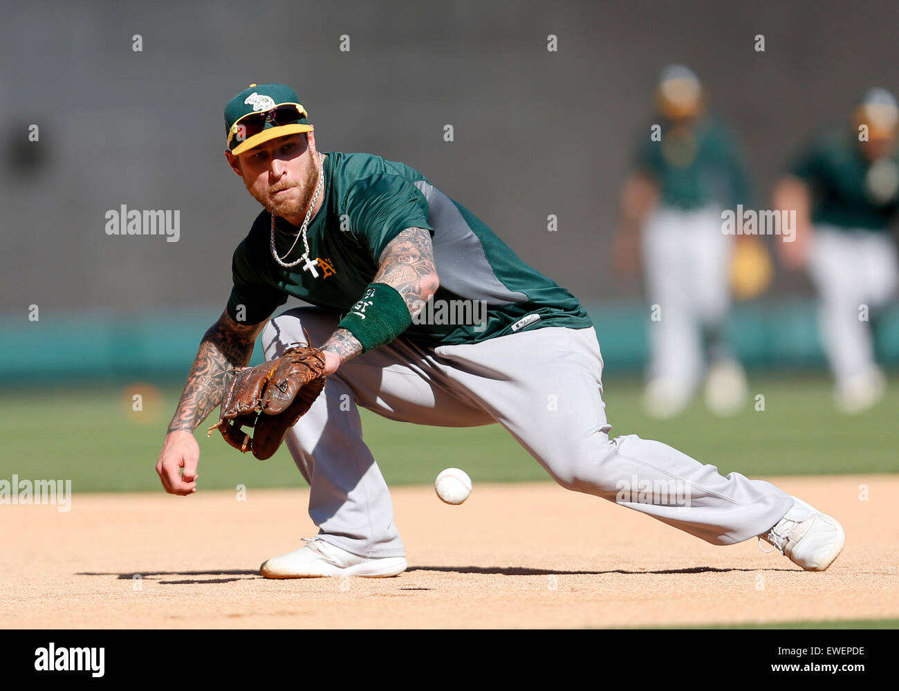 Arlington, Texas, USA. 24th June, 2015. Oakland Athletics third baseman ...