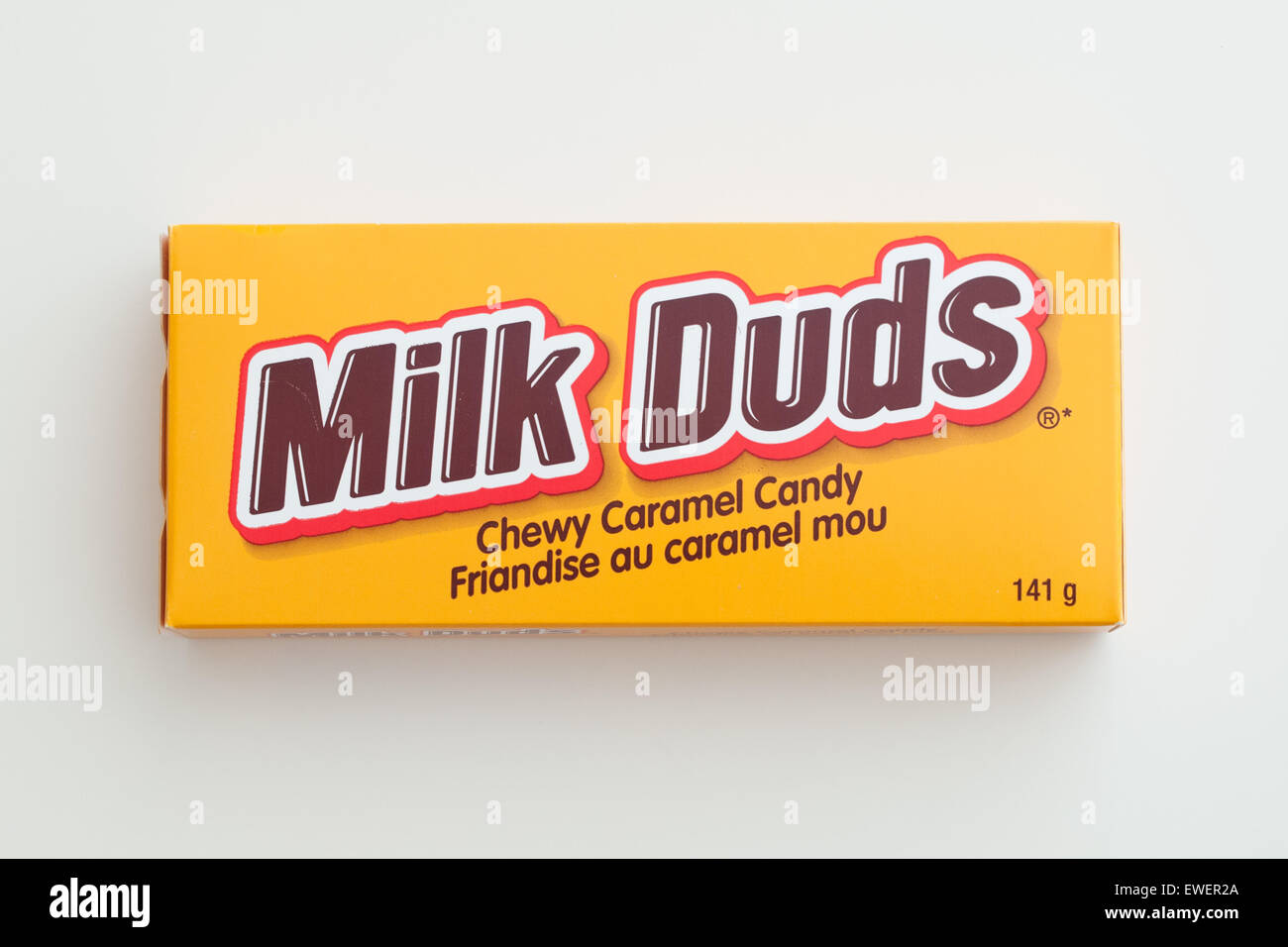 A box of Milk Duds chocolate and caramel candy, manufactured by The ...