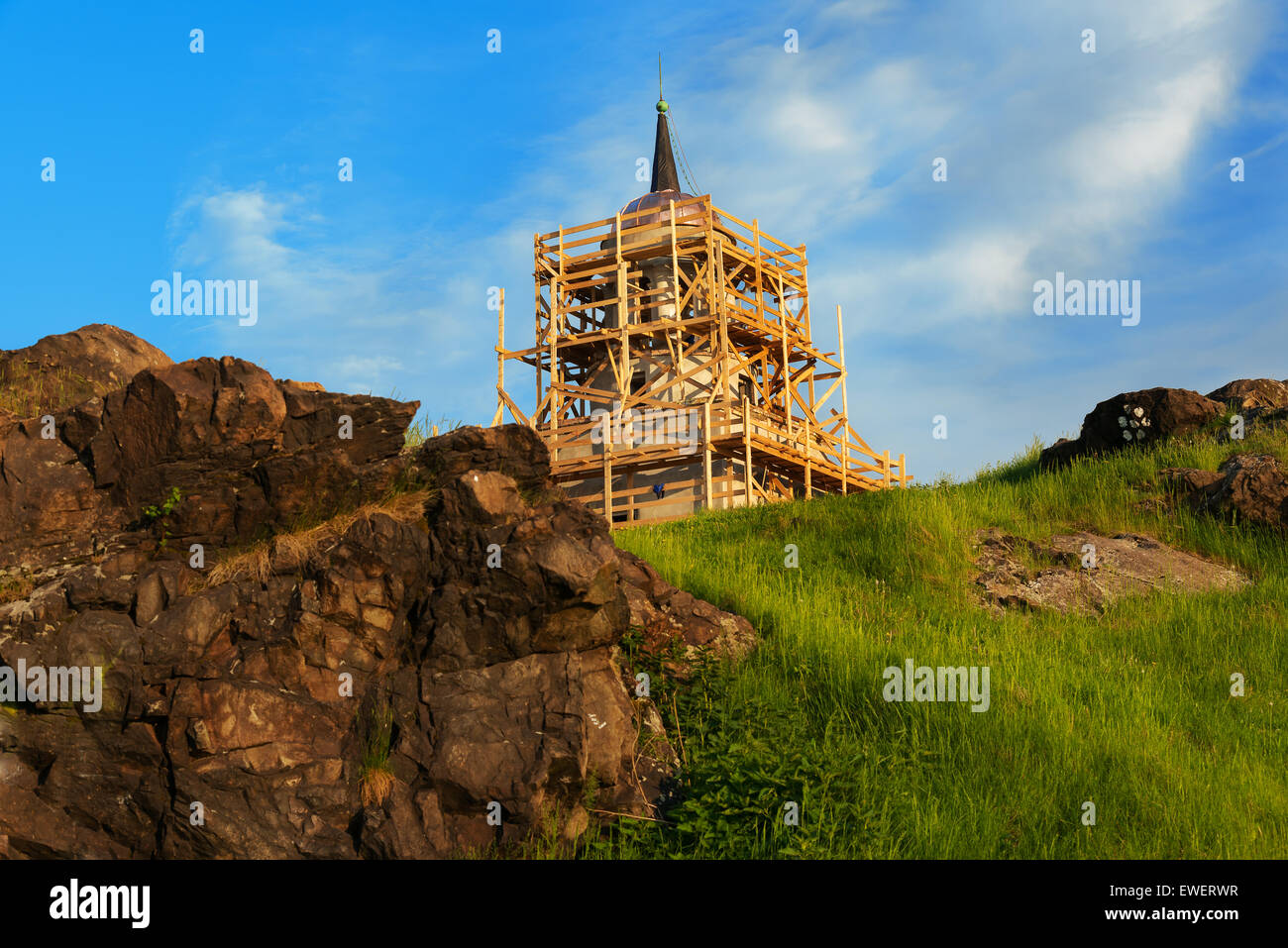 Restoration of tower Stock Photo - Alamy
