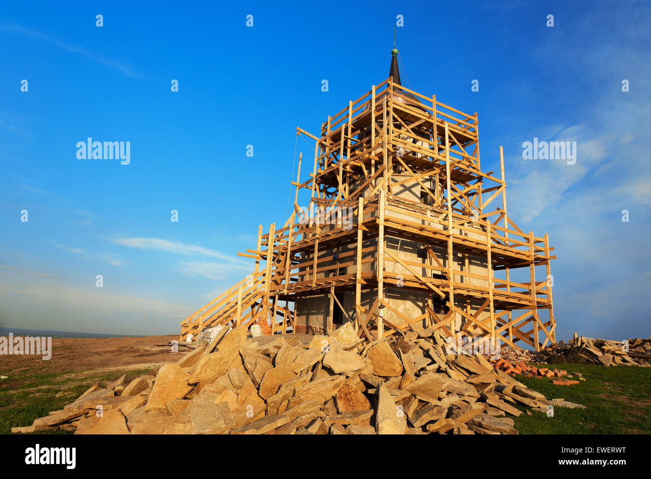 Restoration of tower Stock Photo - Alamy