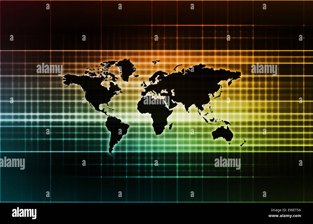 International Trade on a Global Scale with Map Stock Photo - Alamy