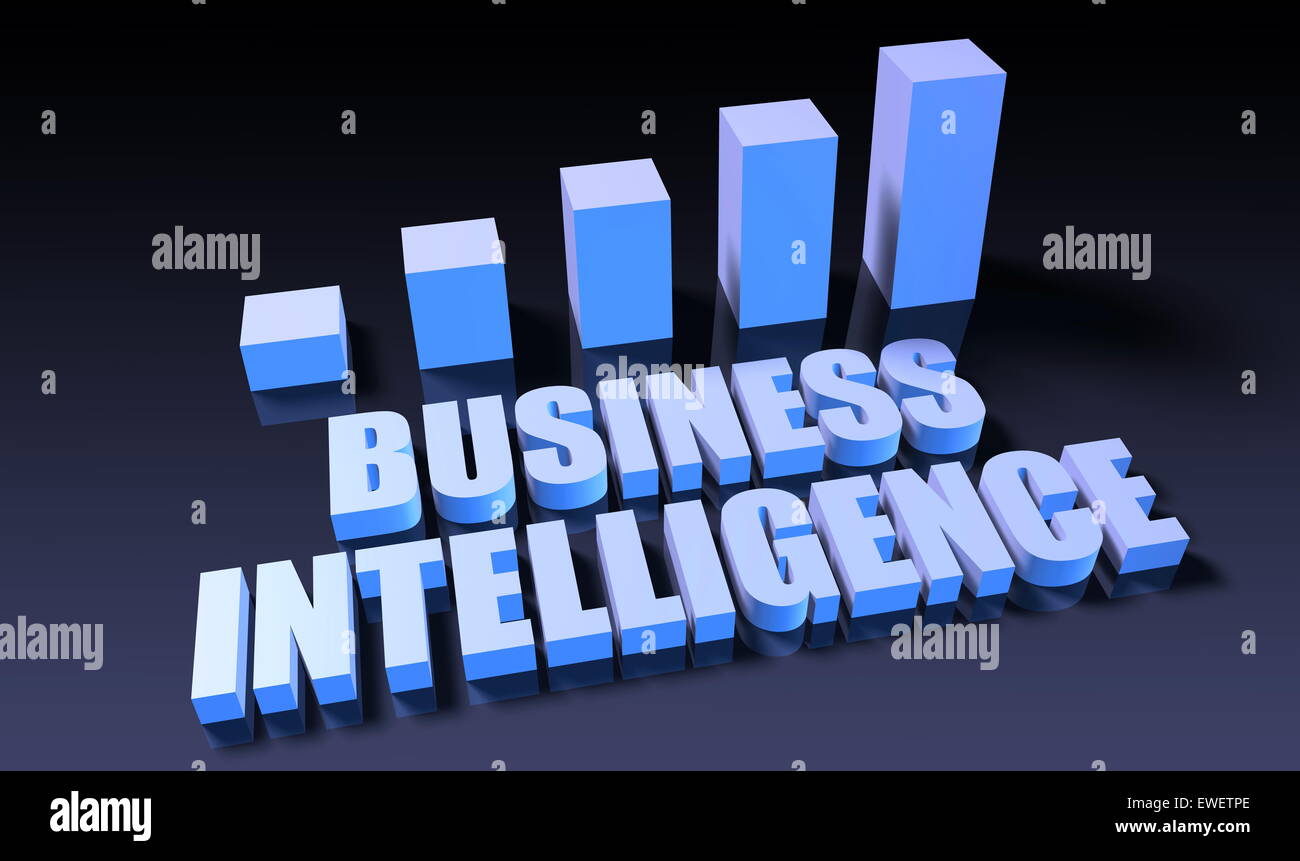 Business intelligence graph chart in 3d on blue and black Stock Photo ...