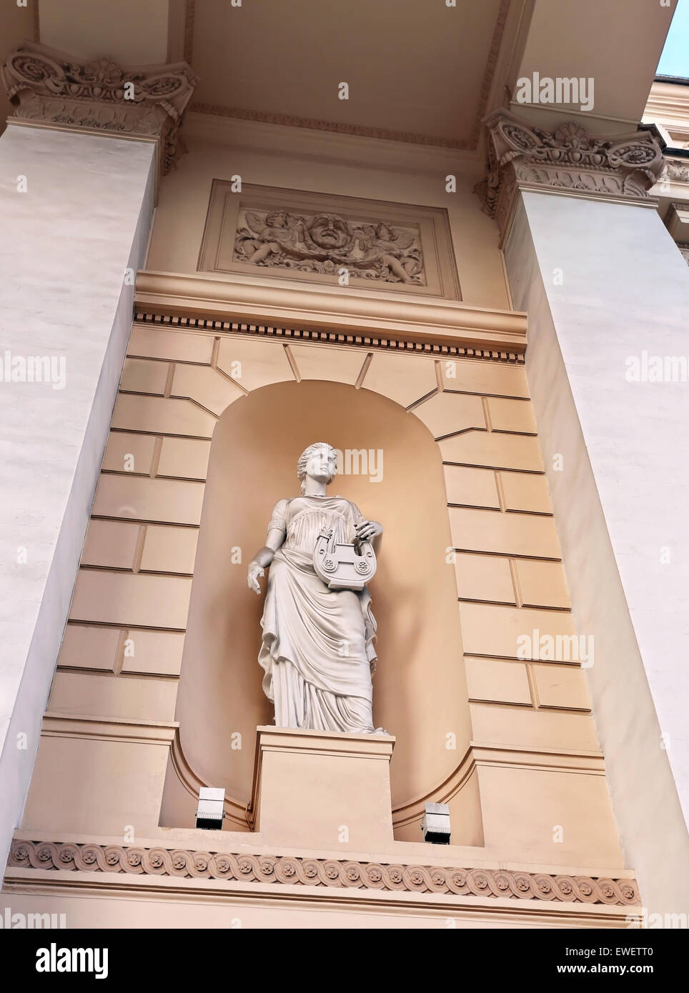 Sculpture by the entrance of the Bolshoi Theater of Opera and Ballet in ...