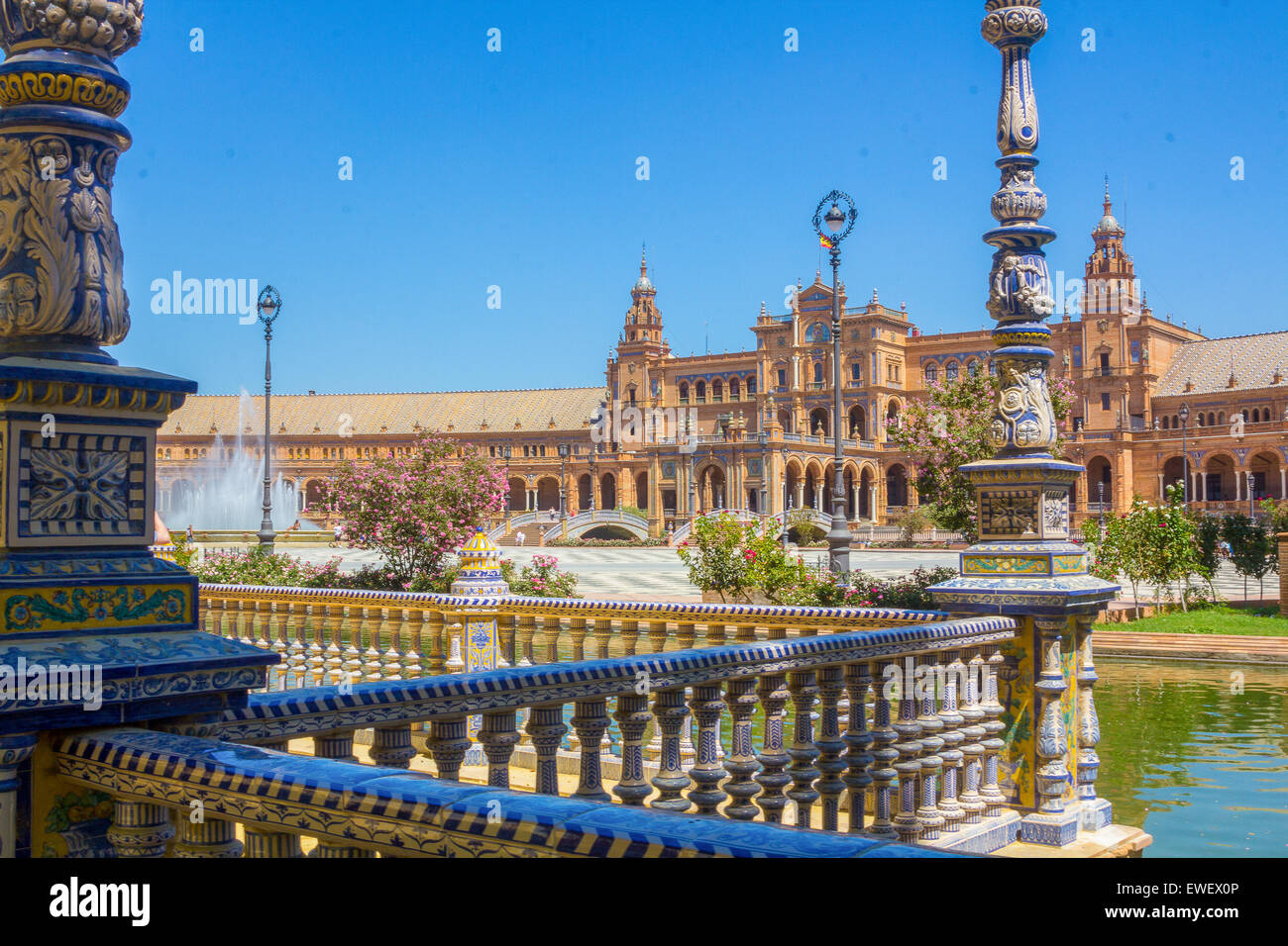 Details of the railing decorated ceramic Pond from the famous Plaza of ...