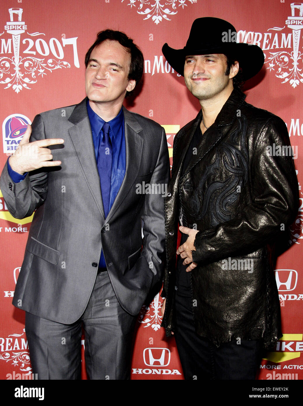 Quentin Tarantino and Robert Rodriguez at the 2007 Scream Fest held at ...