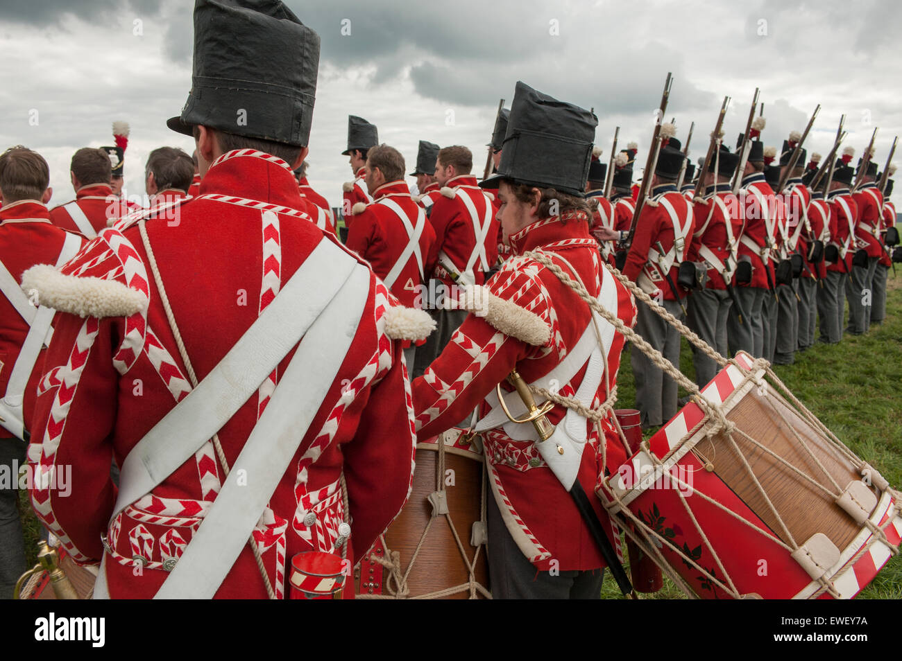 Reenactment of the Battle of Waterloo on the original battlefield in ...