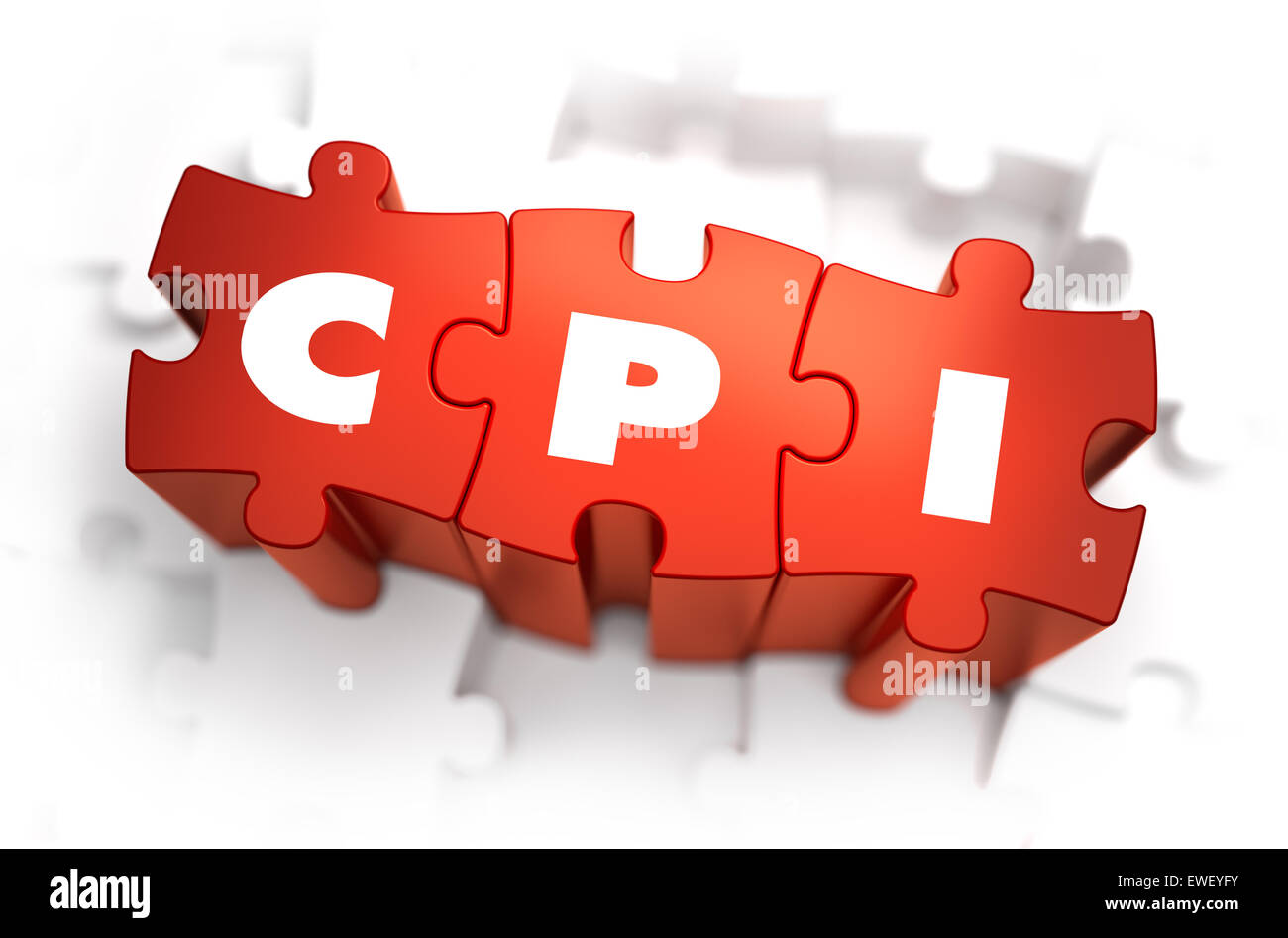 CPI - White Word on Red Puzzles Stock Photo - Alamy