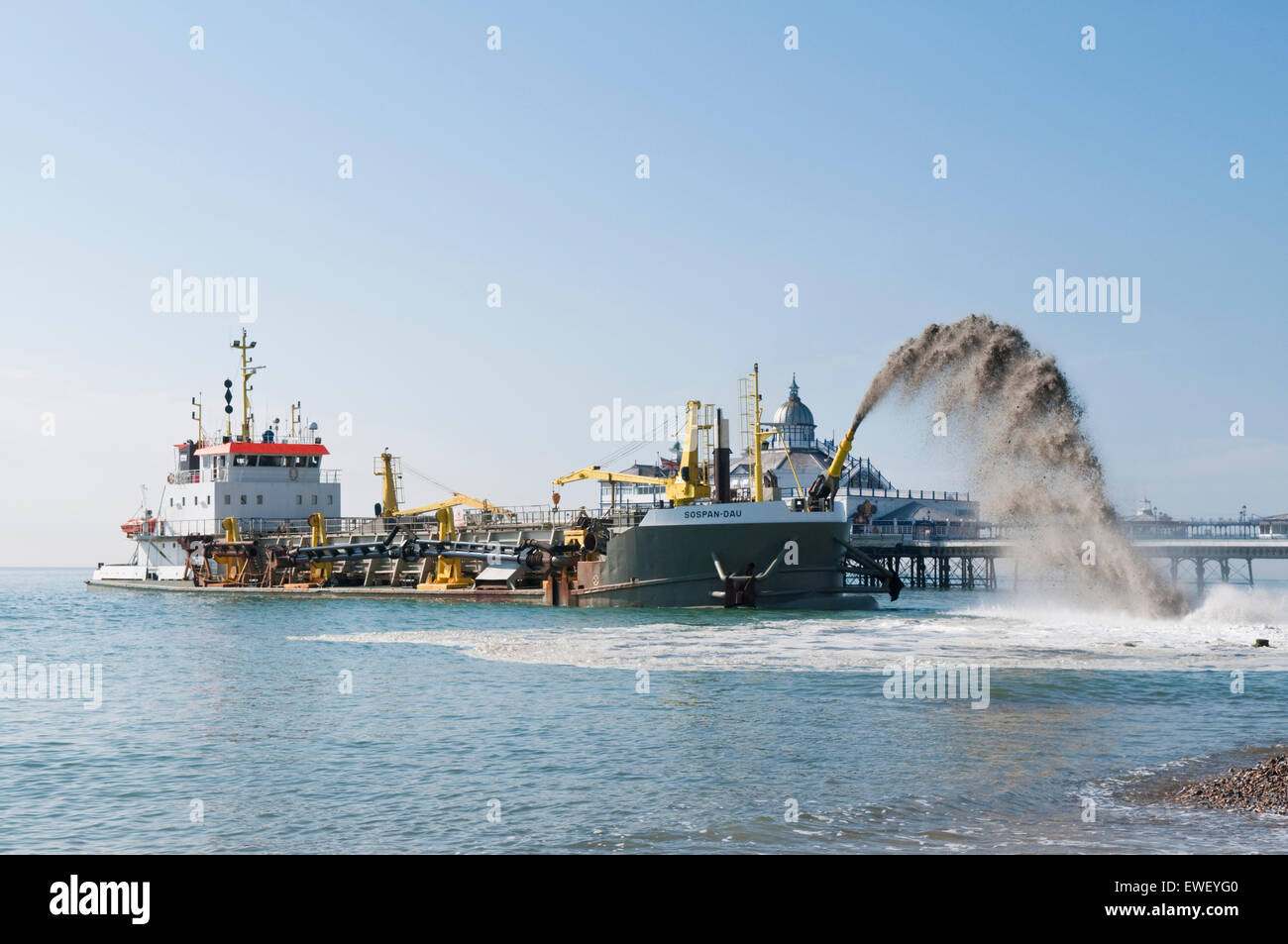 The Trailing Suction Hopper Dredger Sospan Dau performing beach ...