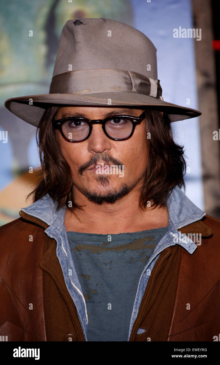 Johnny Depp at the Los Angeles premiere of 'Rango' held at the Regency ...