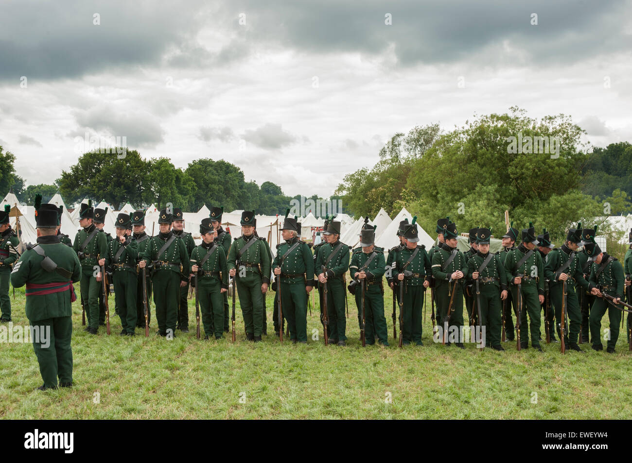 Reenactment of the Battle of Waterloo on the original battlefield in ...