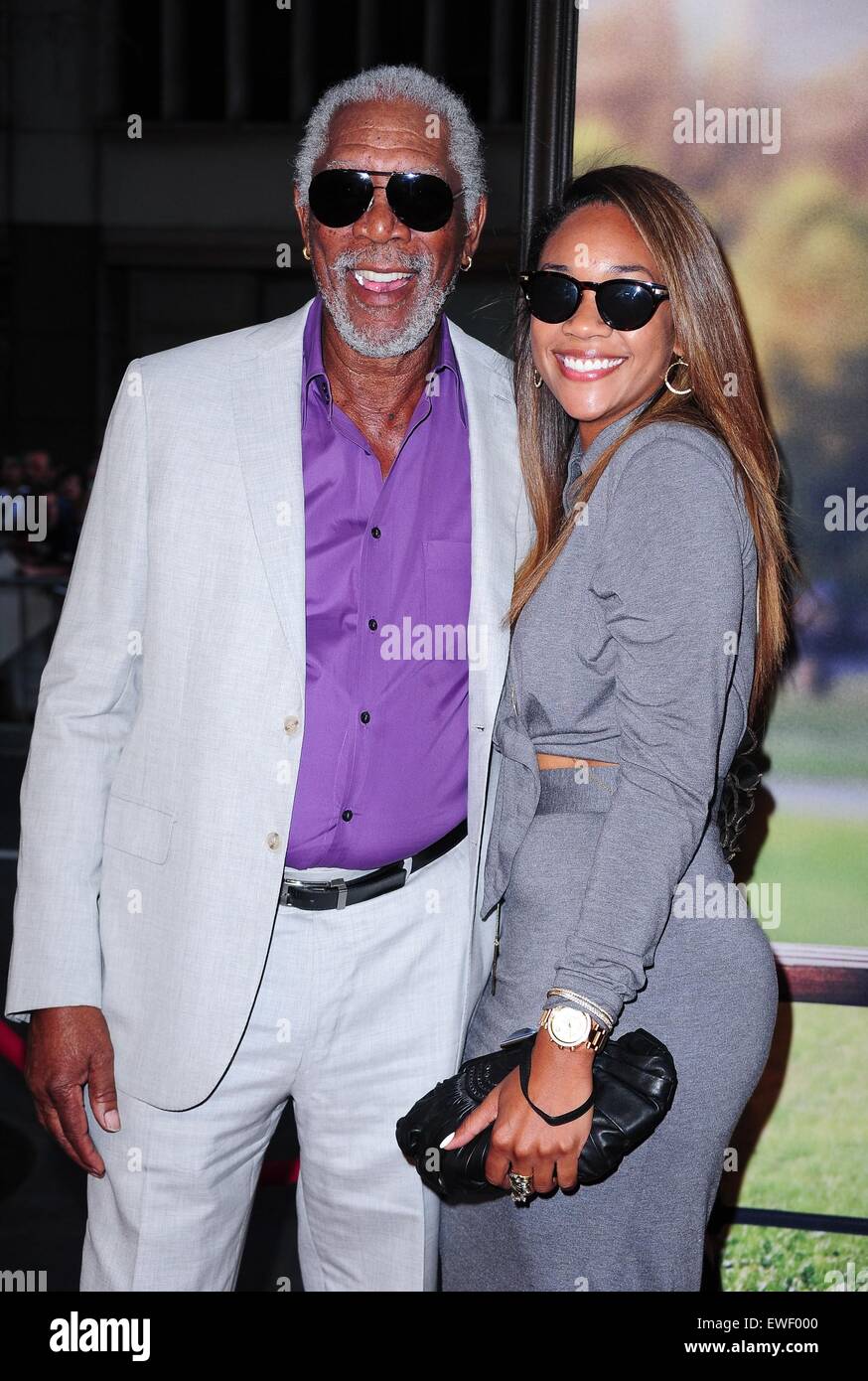 New York, NY, USA. 24th June, 2015. Morgan Freeman, Alexis Freeman at arrivals for TED 2 ...