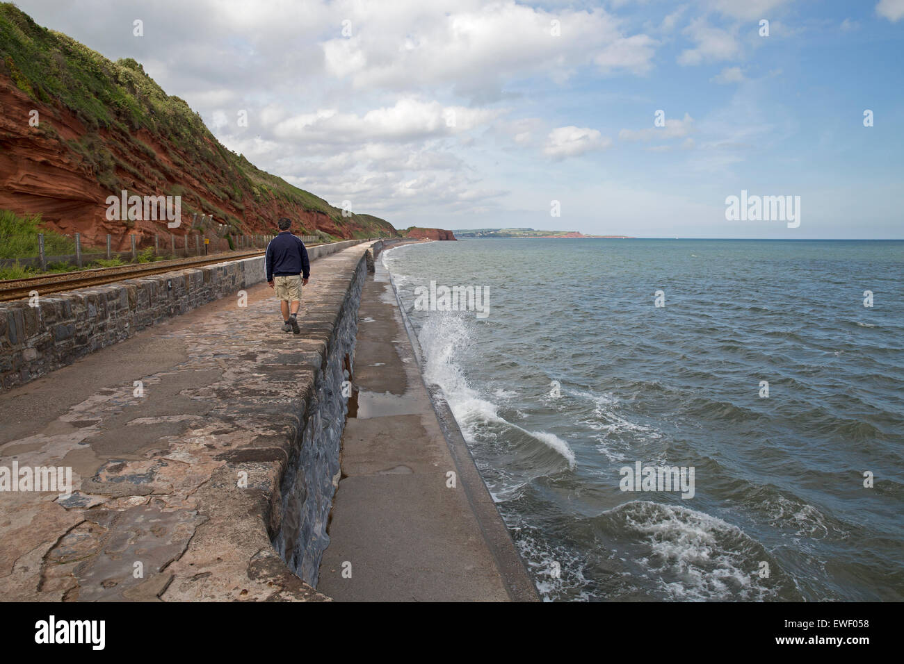The walk between dawlish and dawlish warren along the seawall Stock ...