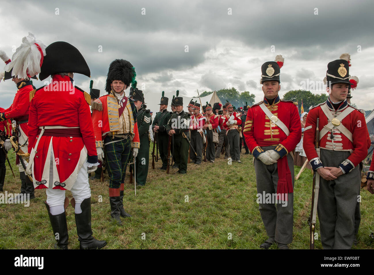 Reenactment of the Battle of Waterloo on the original battlefield in ...