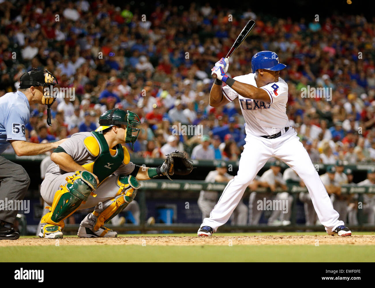 Arlington, Texas, USA. 24th June, 2015. Texas Rangers third baseman ...