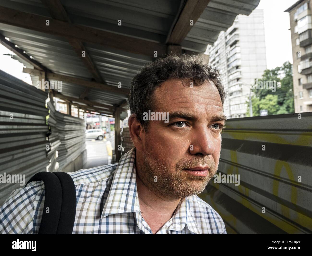 Mature man standing on the street. 14th June, 2015. ''Real People ...