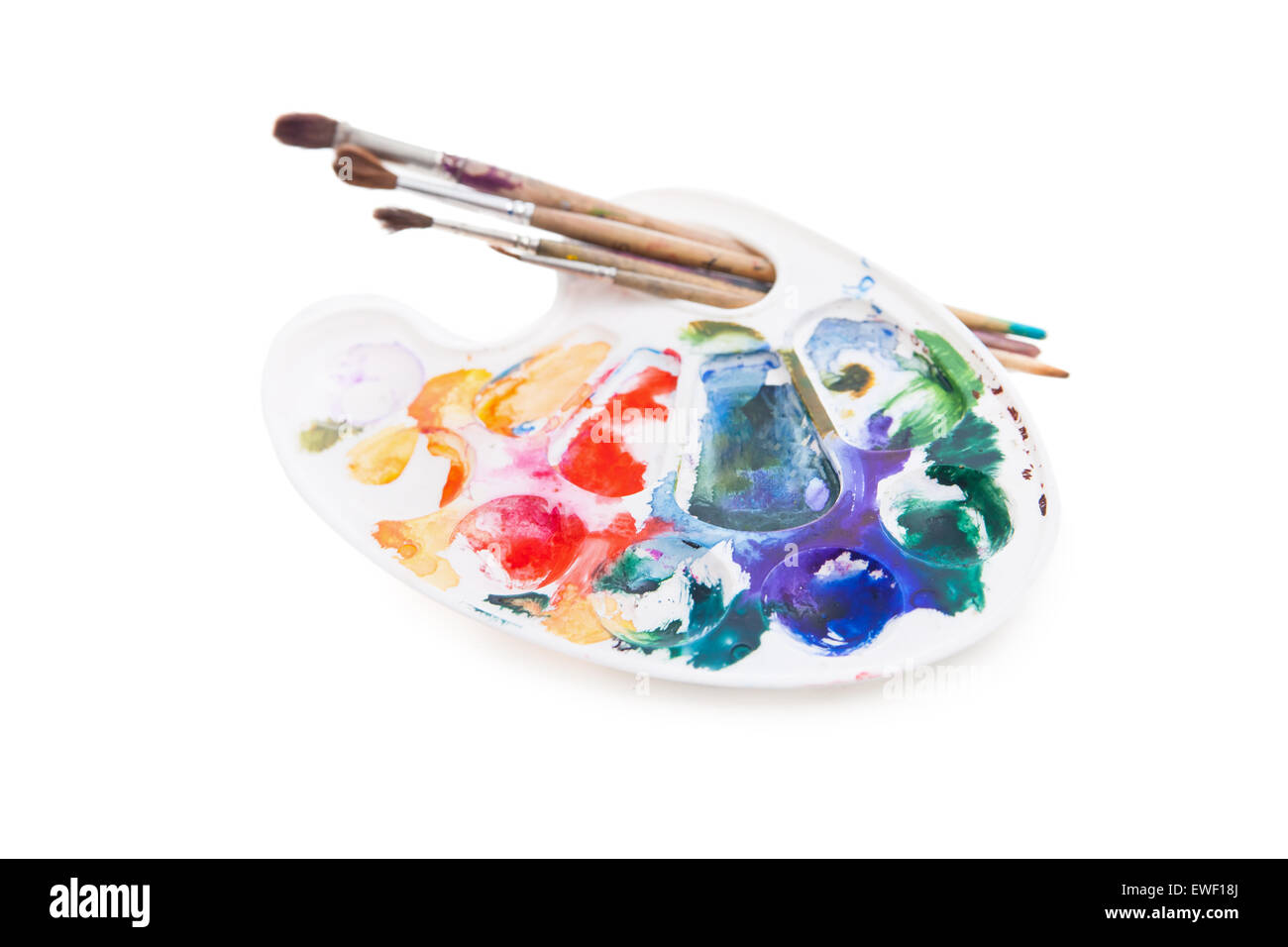 Artists brushes palette Cut Out Stock Images & Pictures - Alamy