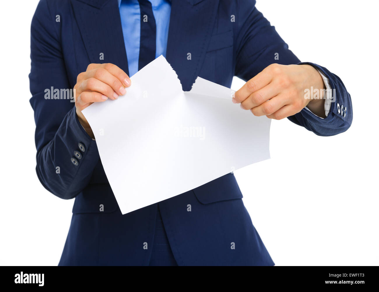 Woman ripping up paper hi-res stock photography and images - Alamy