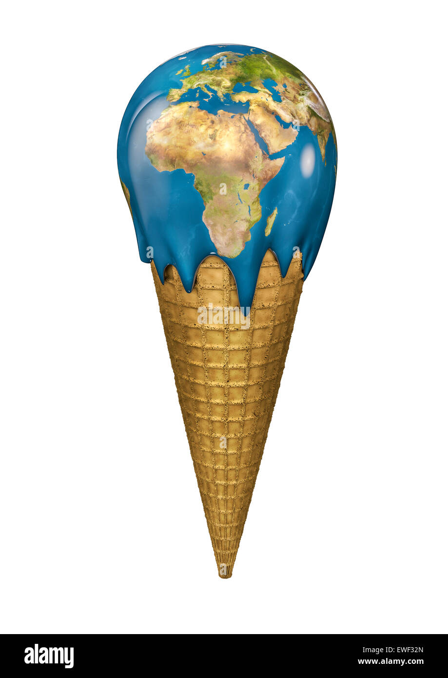 3D render of Earth ice cream cone Stock Photo - Alamy