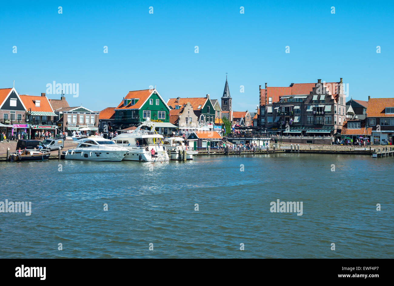 Amsterdam, Waterland district, Volendam, the harbour in front of the ...