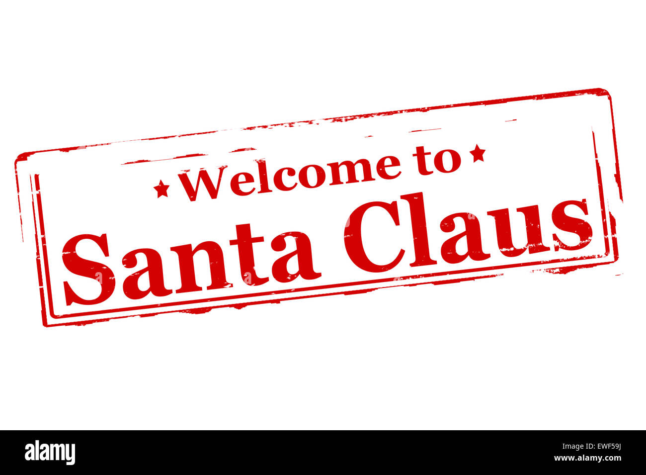 Rubber stamps with text welcome to Santa Claus inside, illustration ...
