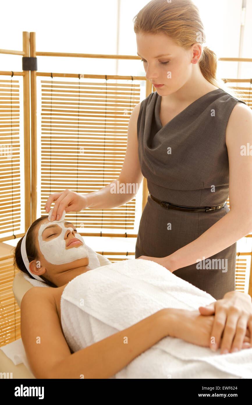 Beautiful woman facial mask spa hi-res stock photography and images - Alamy