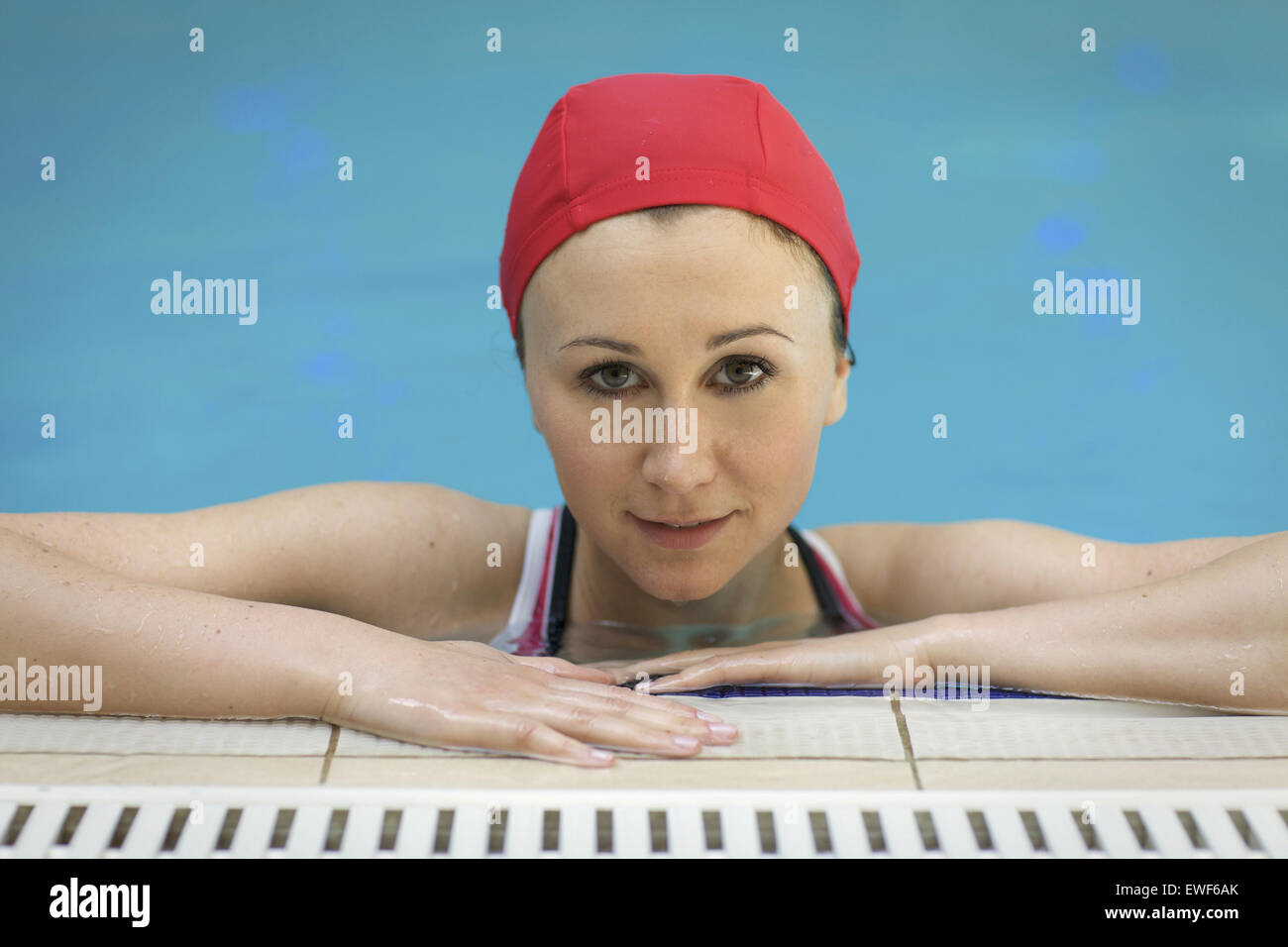 Smiling women indoor swimming pool hi-res stock photography and images ...
