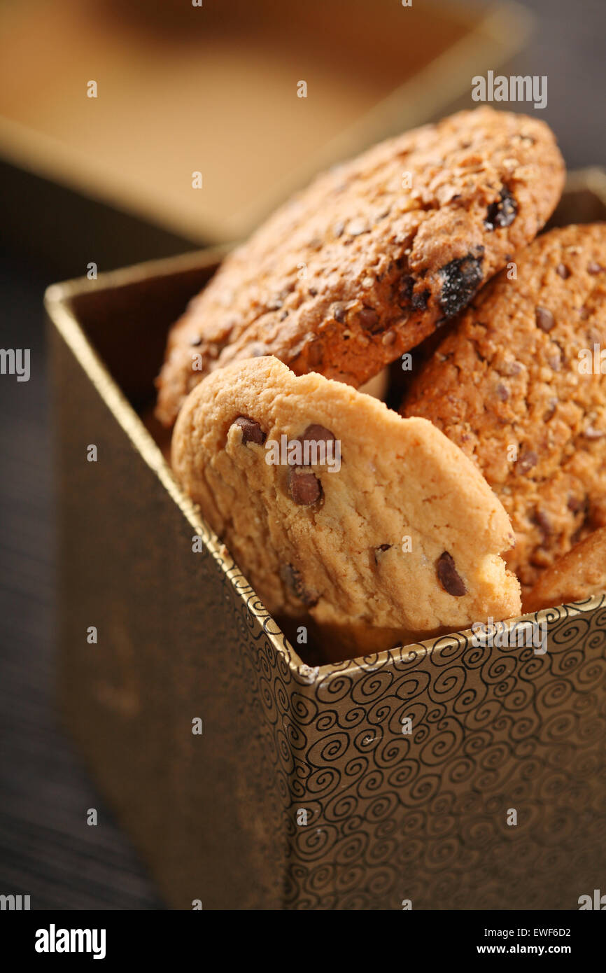 Cookies in box - close-up Stock Photo - Alamy